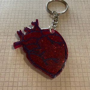 Human Heart Custom Resin Keychain - Etsy