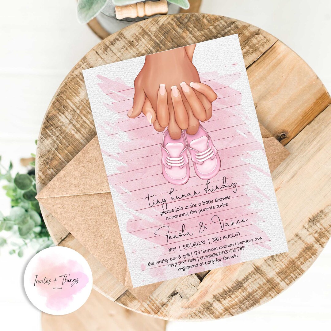 Tiny Human Shindig Invitation Coed Couple Baby Shower - Etsy