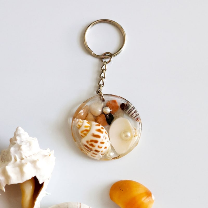 Sea Shell Keychain - Etsy