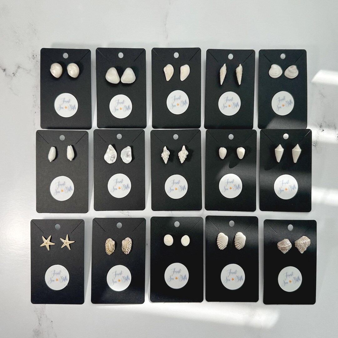 Tiny White Seashell Earrings, Seashell Stud Earrings, Real Natural ...