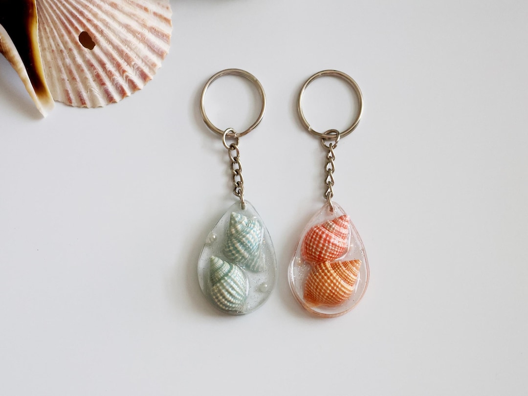 Seashell Keychain, Handmade Seashell Keychain, Shell Keyring, Beach ...
