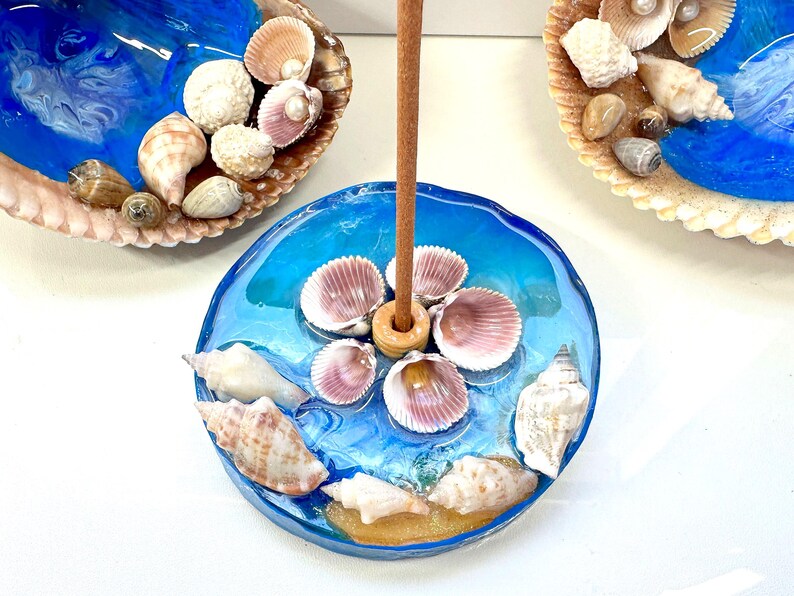 Sea Incense Holder, Seashell Burner, Shell Art, Handmade Incense Holder ...