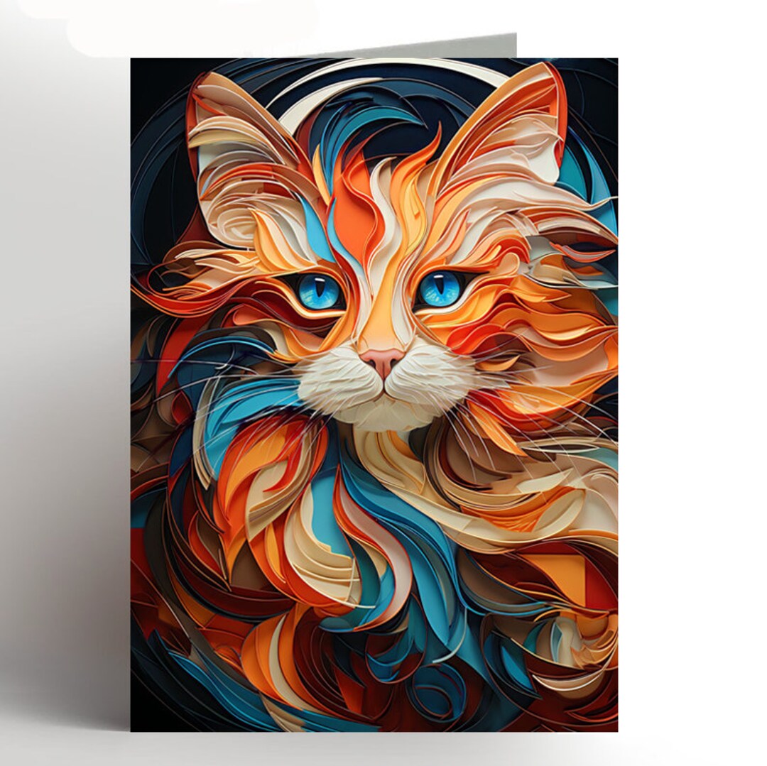 Cat Birthday Card, Cat Owner Card, Cat Lover Card, Cute Cat Card ...