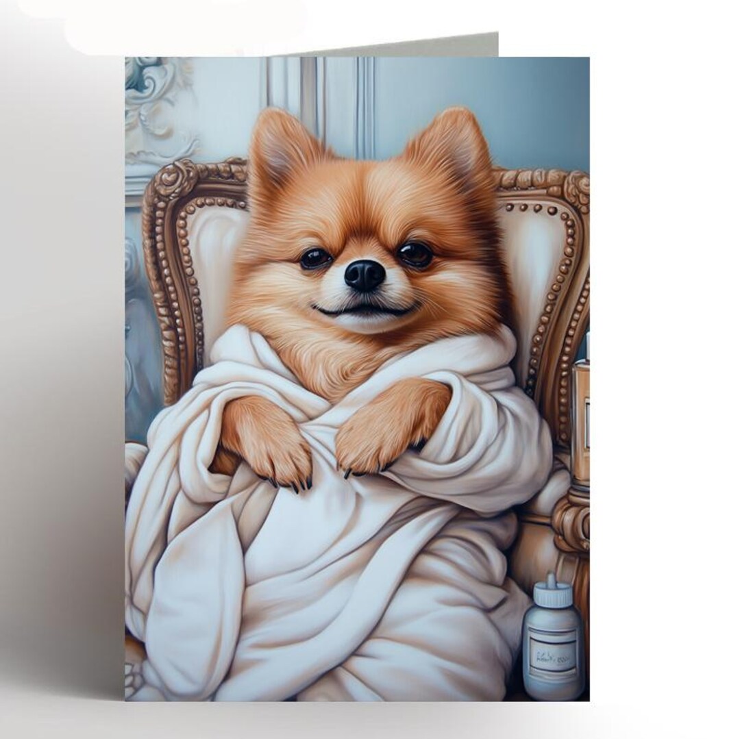 Pomeranian Birthday Card. Pomeranian Greeting Card, Dog Birthday Card ...