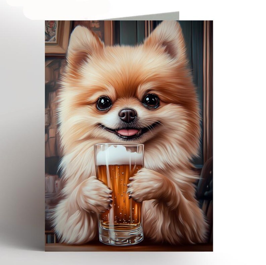 Pomeranian Birthday Card. Pomeranian Greeting Card, Dog Birthday Card ...