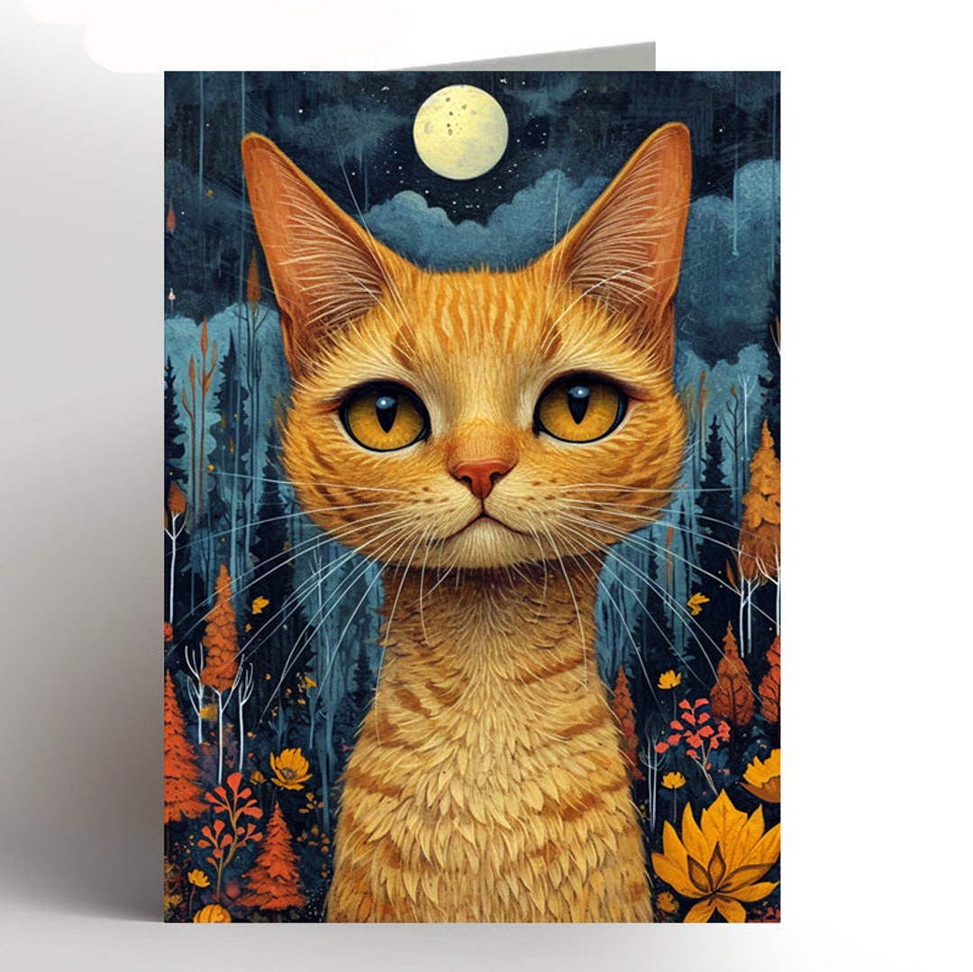 Cat Birthday Card, Cat Owner Card, Cat Lover Card, Cute Cat Card ...