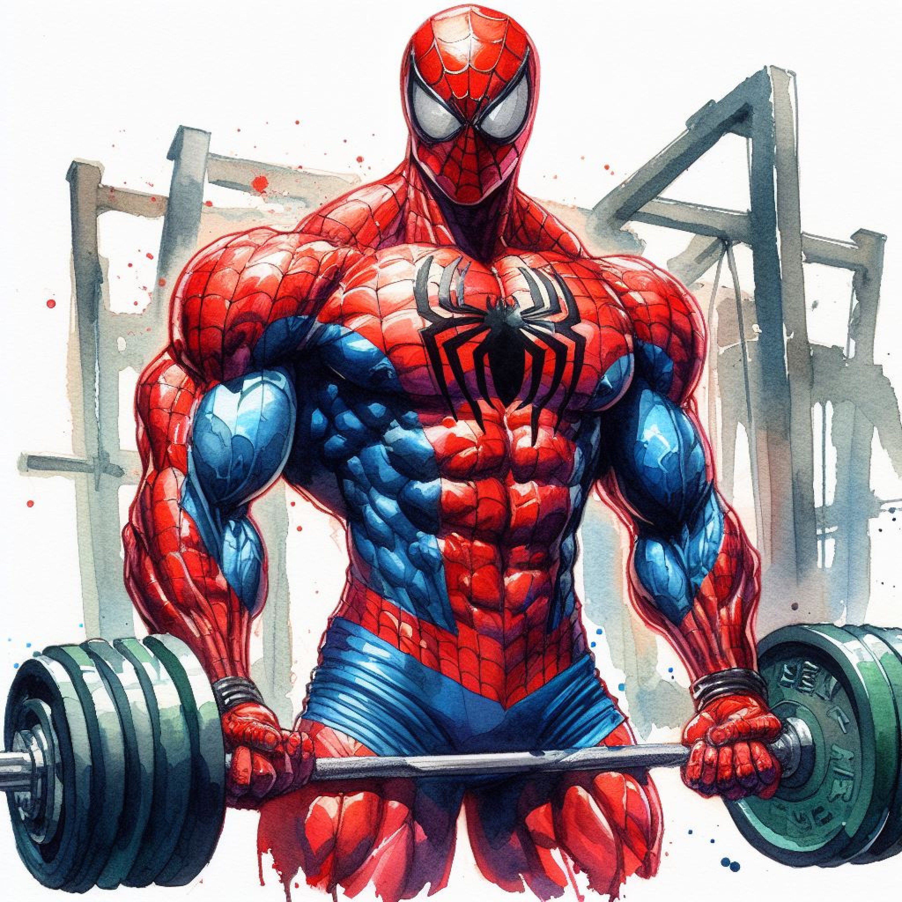 Homem-aranha, levantamento de peso, ferro, levantamento de peso ...