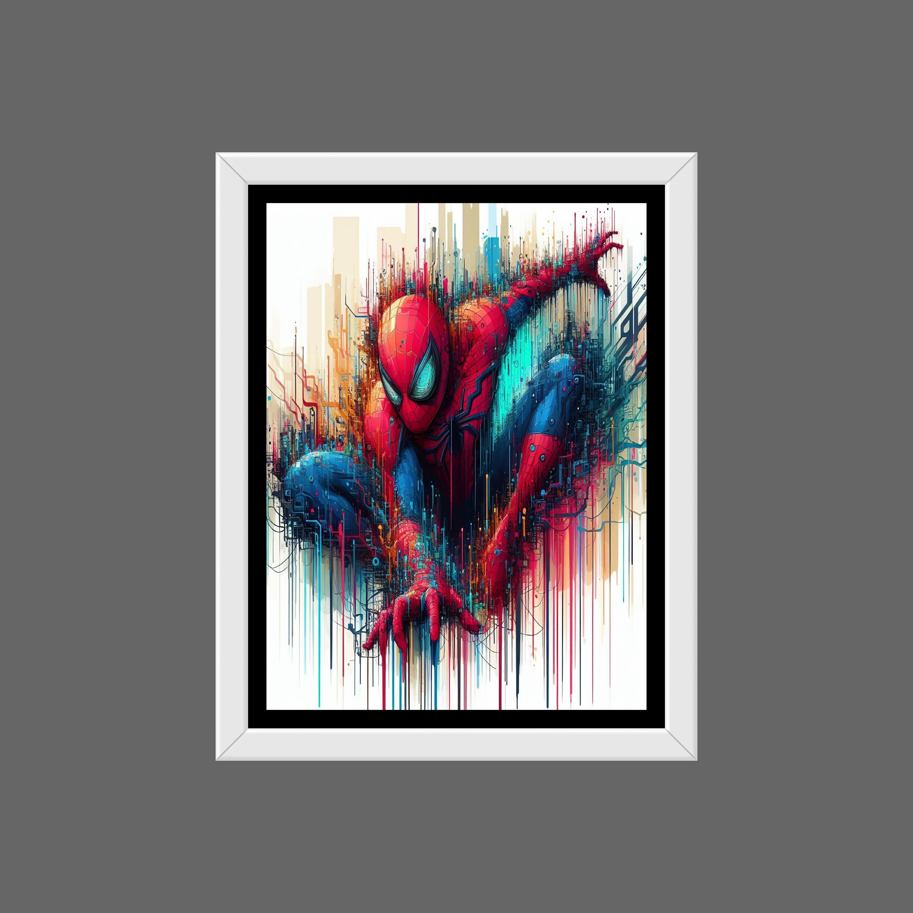 Spiderman Abstract Dripping Paint Art Decor Decorative Wall Art - Etsy