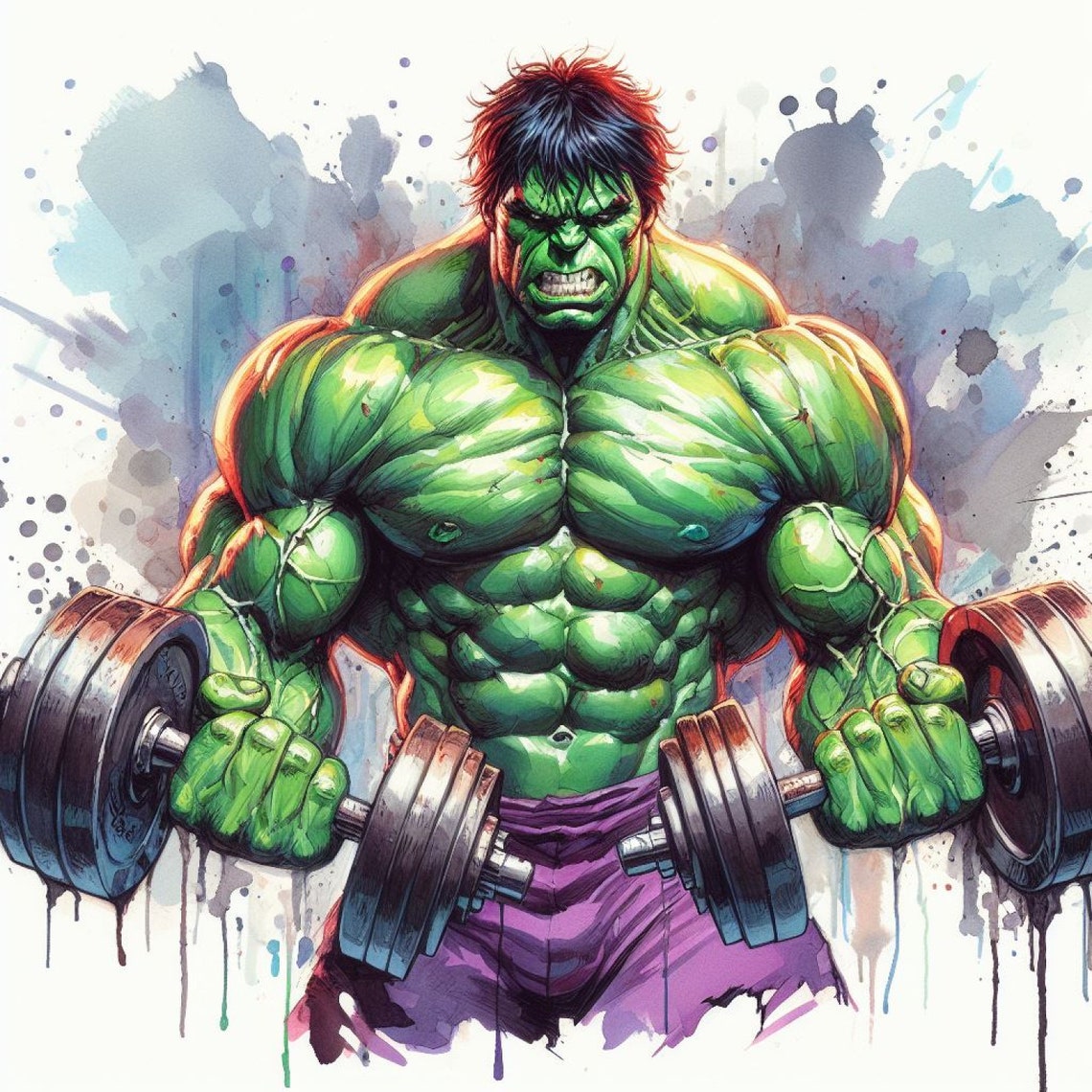 Weight Lifting Power Lifting Muscle Building 5 Image Paint Dripping ...