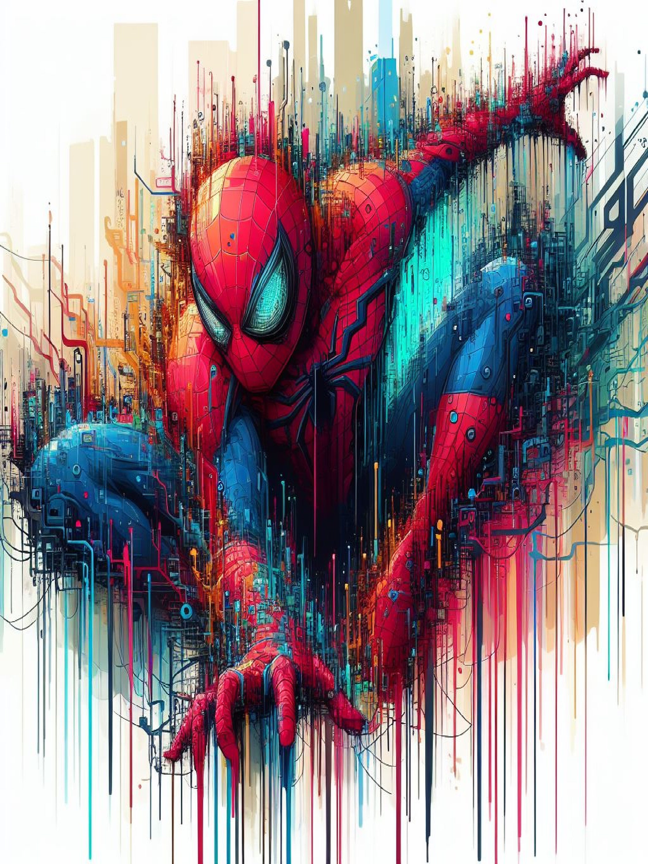 Spiderman Abstract Dripping Paint Art Decor Decorative Wall Art - Etsy