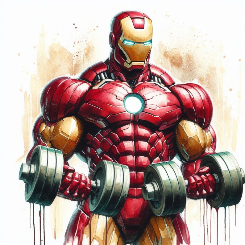 Strength Building Weight Lifting Power Lifting 5 Image Paint Dripping ...