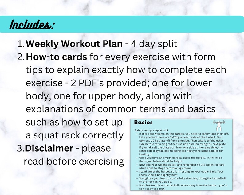 12 Week Strength/weight Training Workout Plan for Gym-for Women -4 Days ...