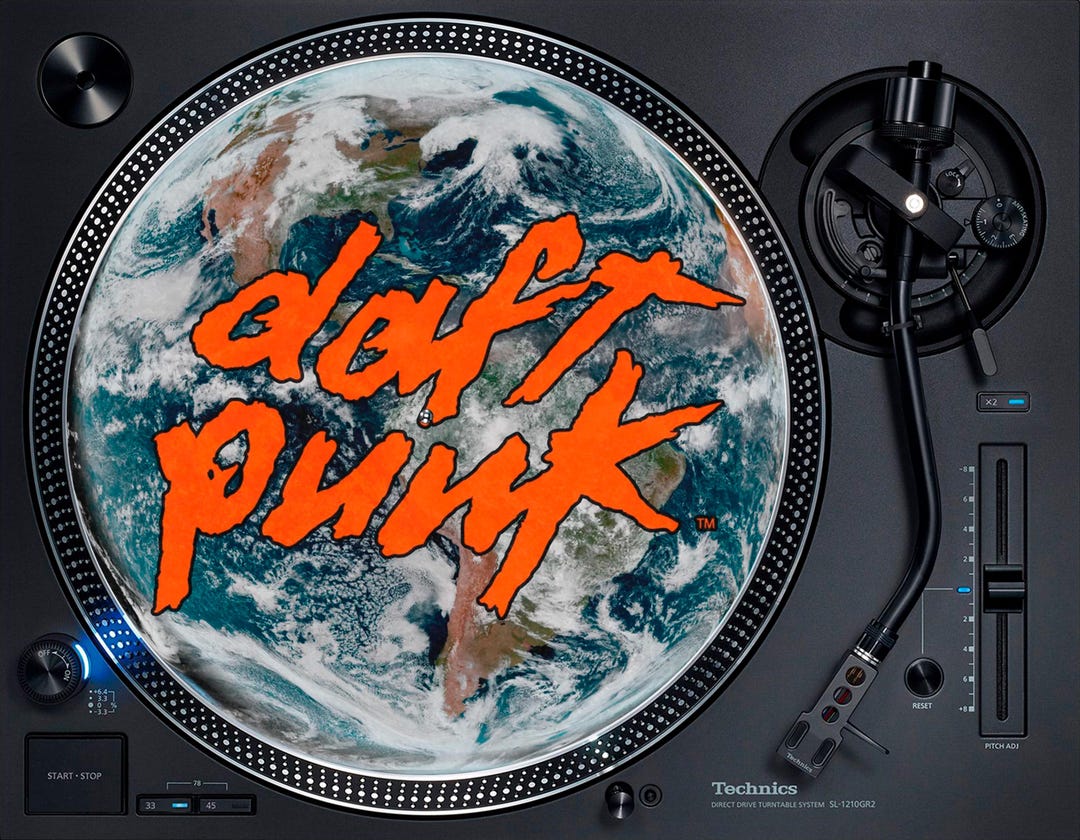 Daft Punk Around the World Artwork 12" Slipmat - DJ Turntable Vinyl ...