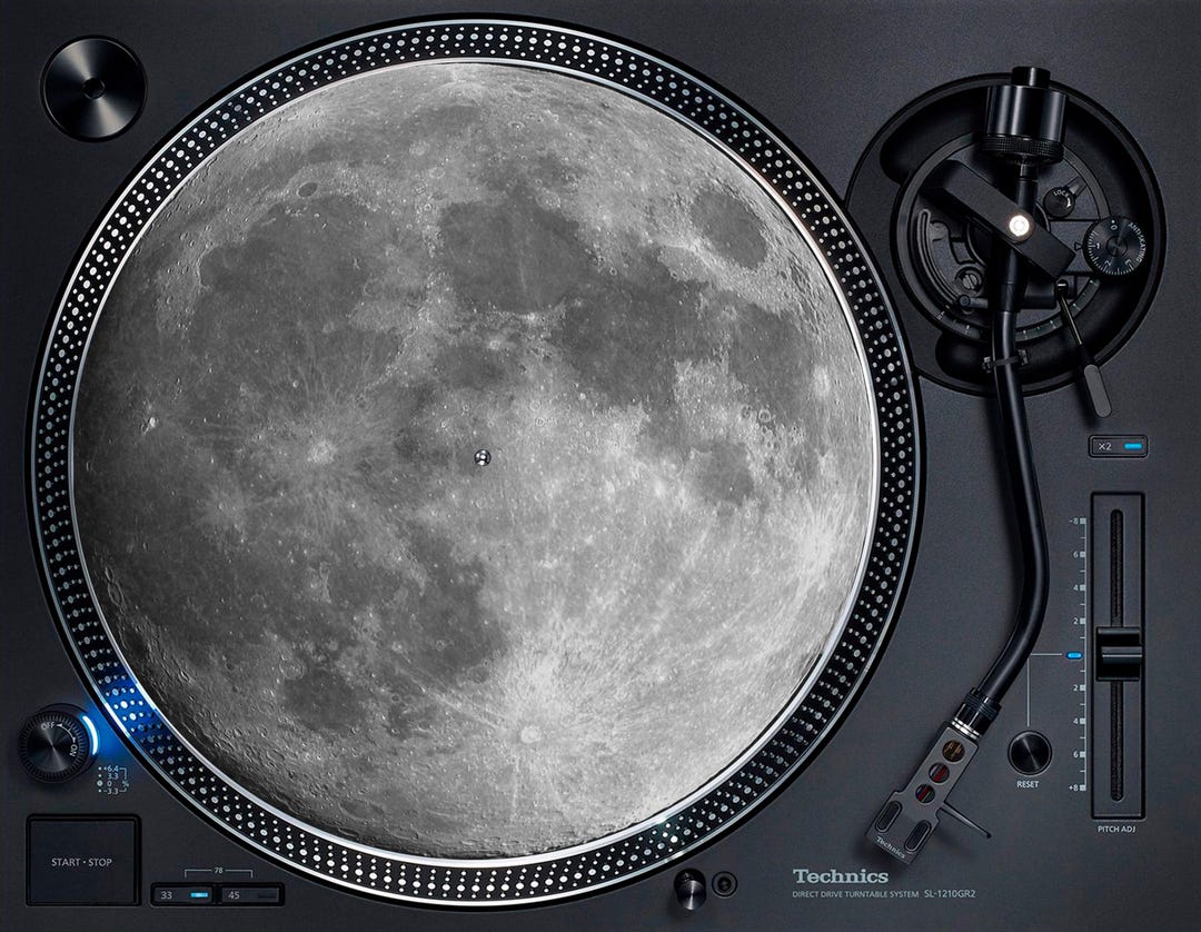 Full Moon Image Quirky Fun 12" Slipmat - DJ Turntable Vinyl Record Mat ...