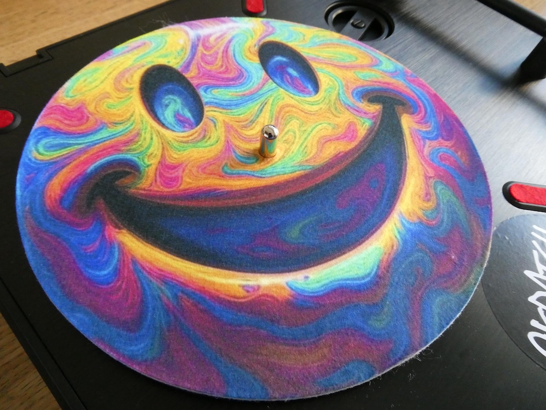 Psychedelic Smiley Face 7" Slipmat – DJ Turntable Scratch Record Player ...