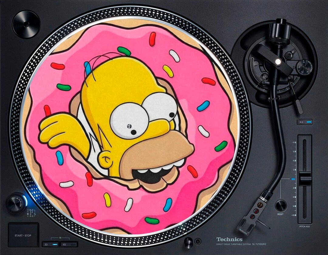 Homer Simpson Donut Eating the Simpsons 12" Slipmat - DJ Turntable ...