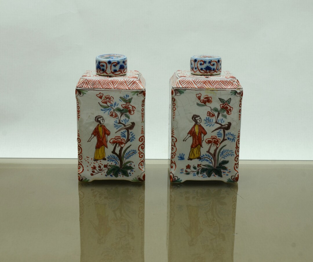 Pair of Dutch Chinoiserie From Delft, Tea Pots Polychrome Decoration 1700-1750 Signed - Etsy