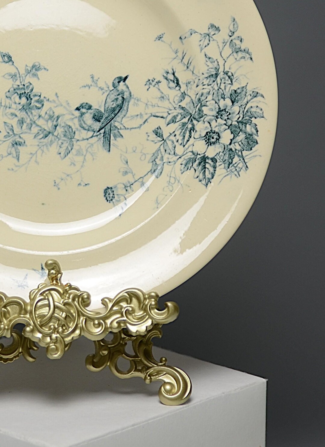 Beautiful Flat Ironstone Plate From Longwy, Mignon Pattern (lot No. 10 ...