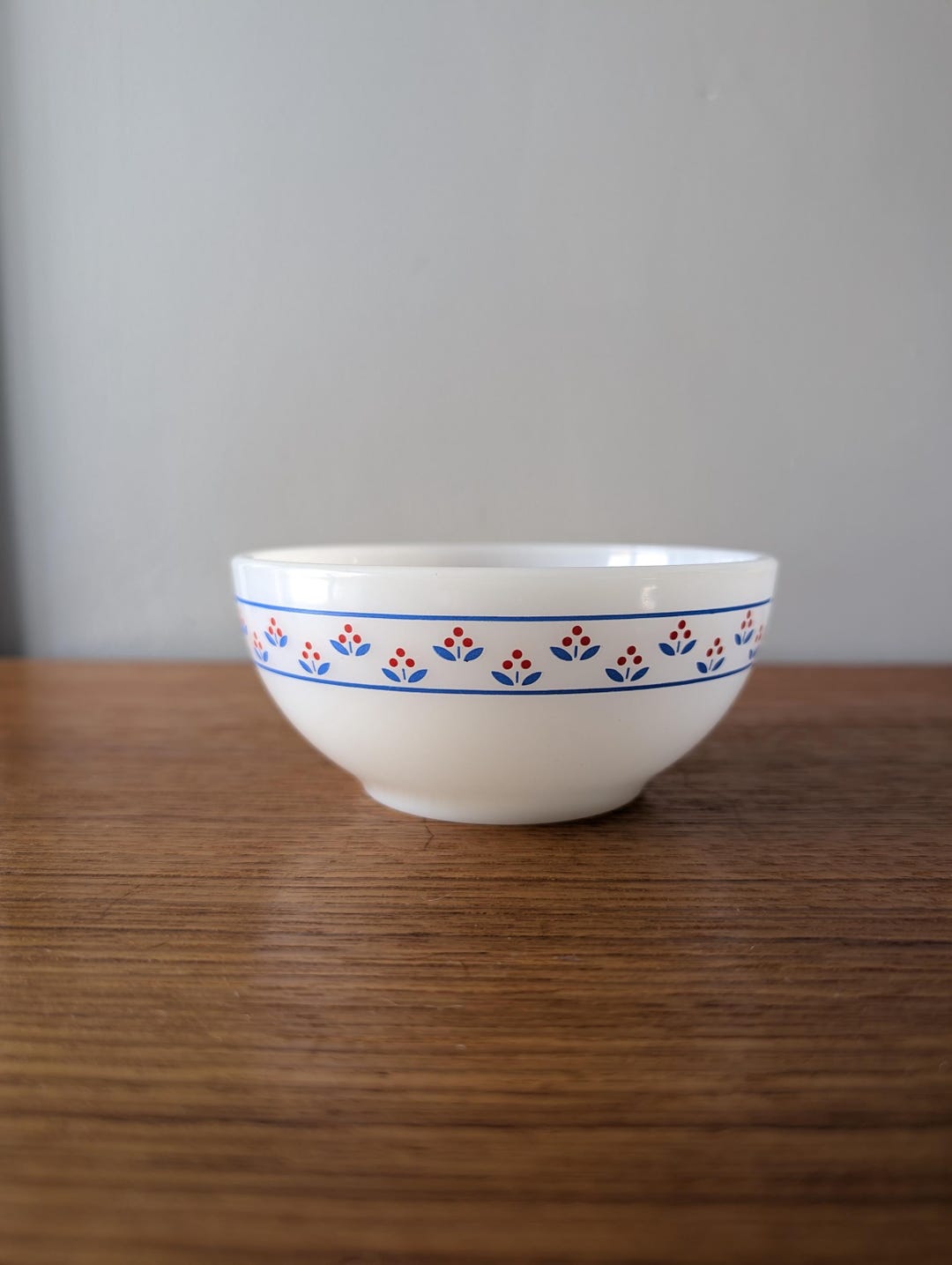 Vintage Termocrisa Mexico Milk Glass Bowl Cereal Berry Fruit Floral - Etsy