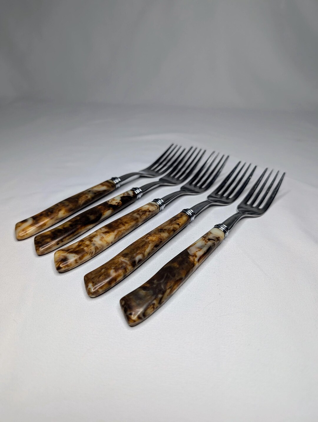 Vintage Bakelite Brown Marbled Forks - Etsy