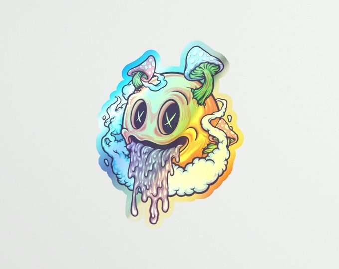 Smiley Psychedelic Sticker Trippy Melting Smiley Kiss-cut Stickers - Etsy