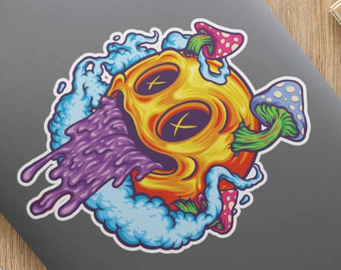 Smiley Psychedelic Sticker Trippy Melting Smiley Kiss-cut Stickers - Etsy