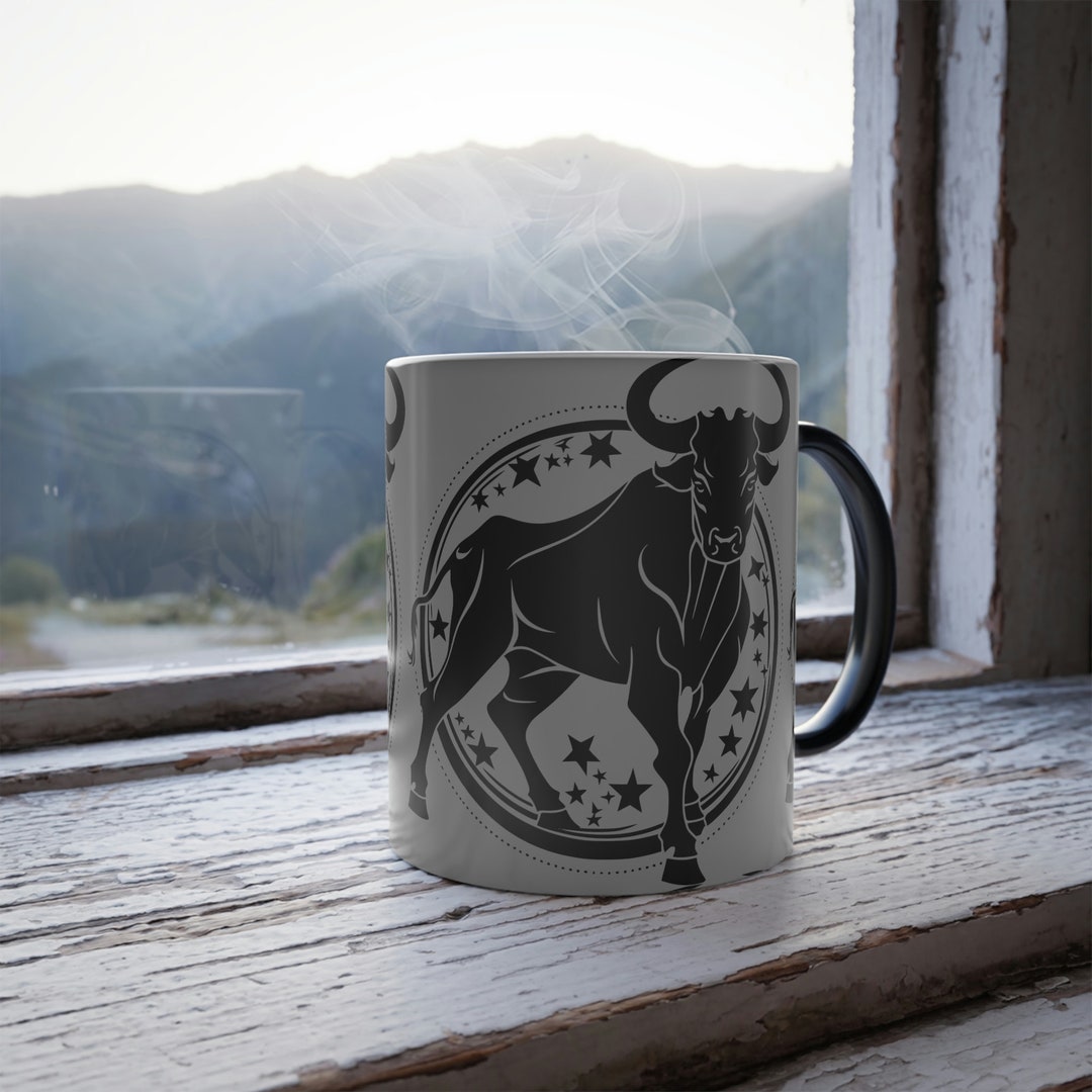 Taurus Bull Mug, Gift for Taurus, Zodiac Coffee Mug, Color Morphing Mug ...
