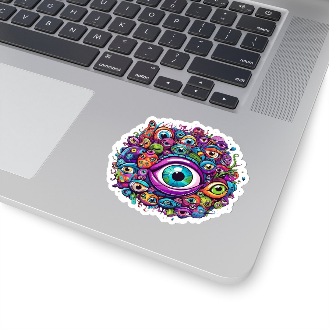 Psychedelic Eyeballs Sticker, Trippy Gifts, Trippy Sticker, Psychedelic ...