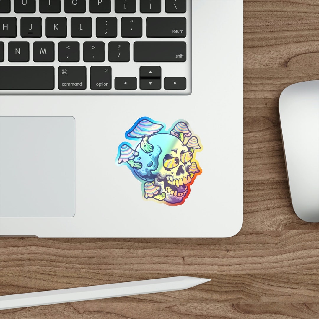 Holographic Trippy Blue Skull Sticker, Trippy Gifts, Trippy Sticker - Etsy