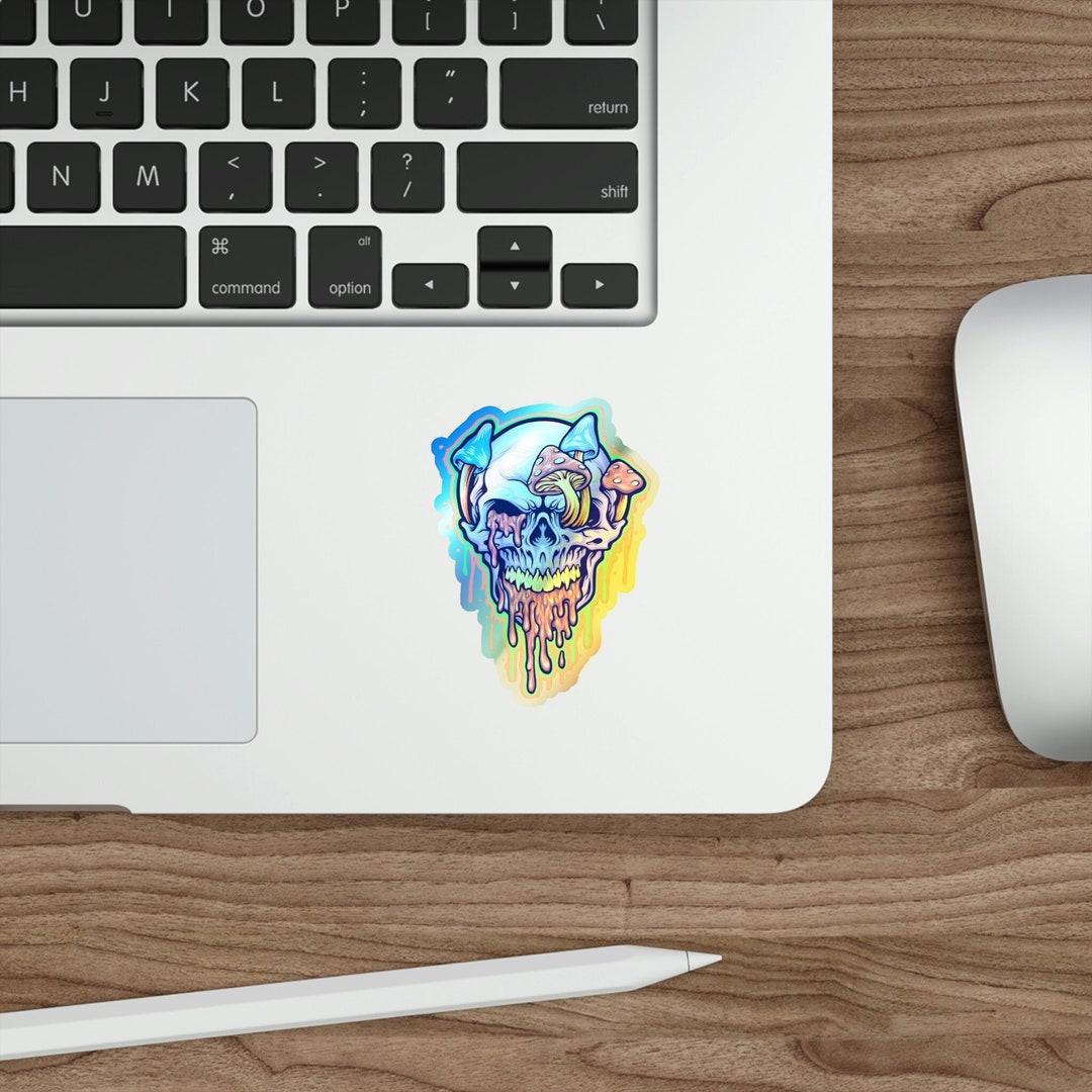 Holographic Purple Skull Sticker, Trippy Gifts, Trippy Sticker - Etsy