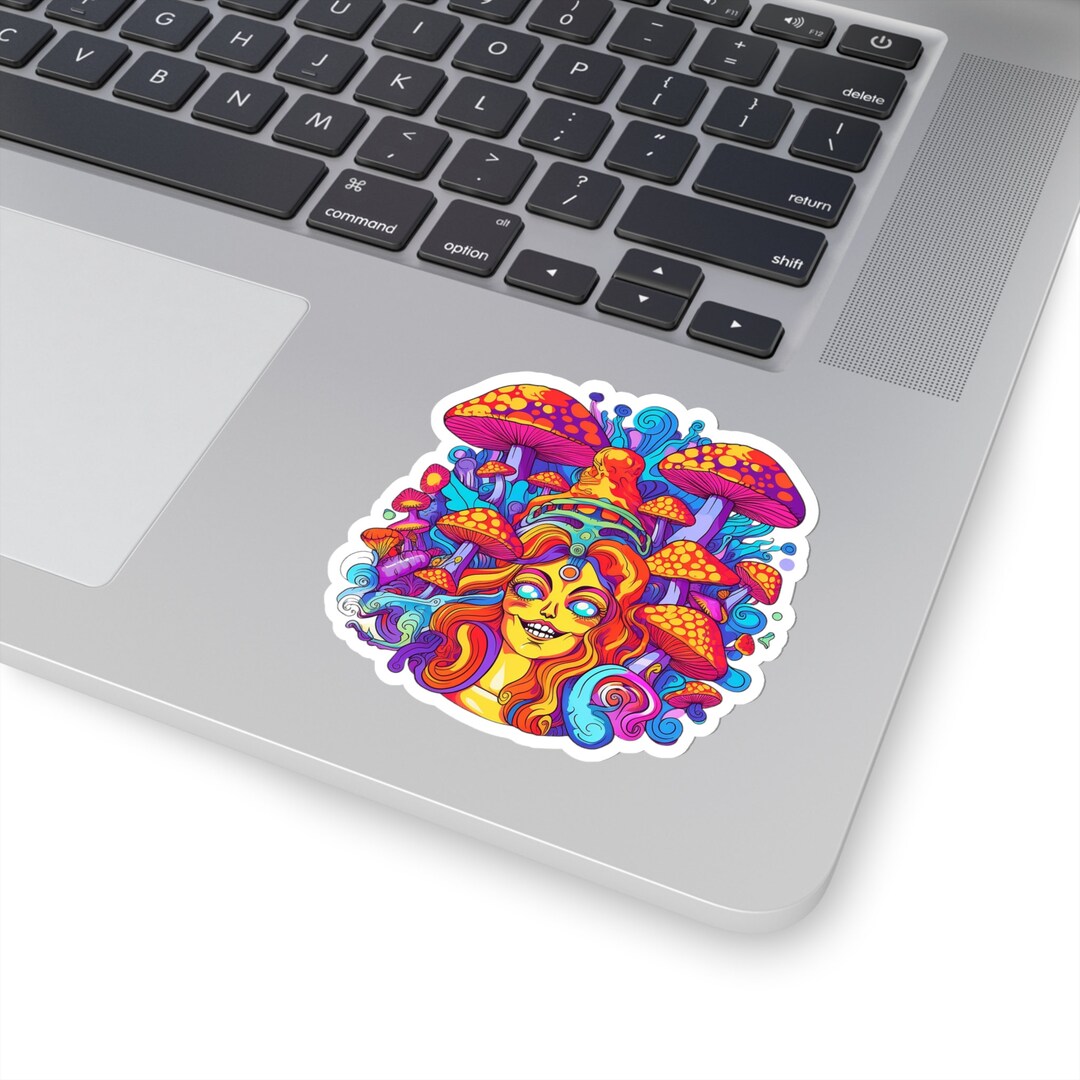 Psychedelic Magic Mushroom Woman Sticker, Psychedelic Alien Sticker ...