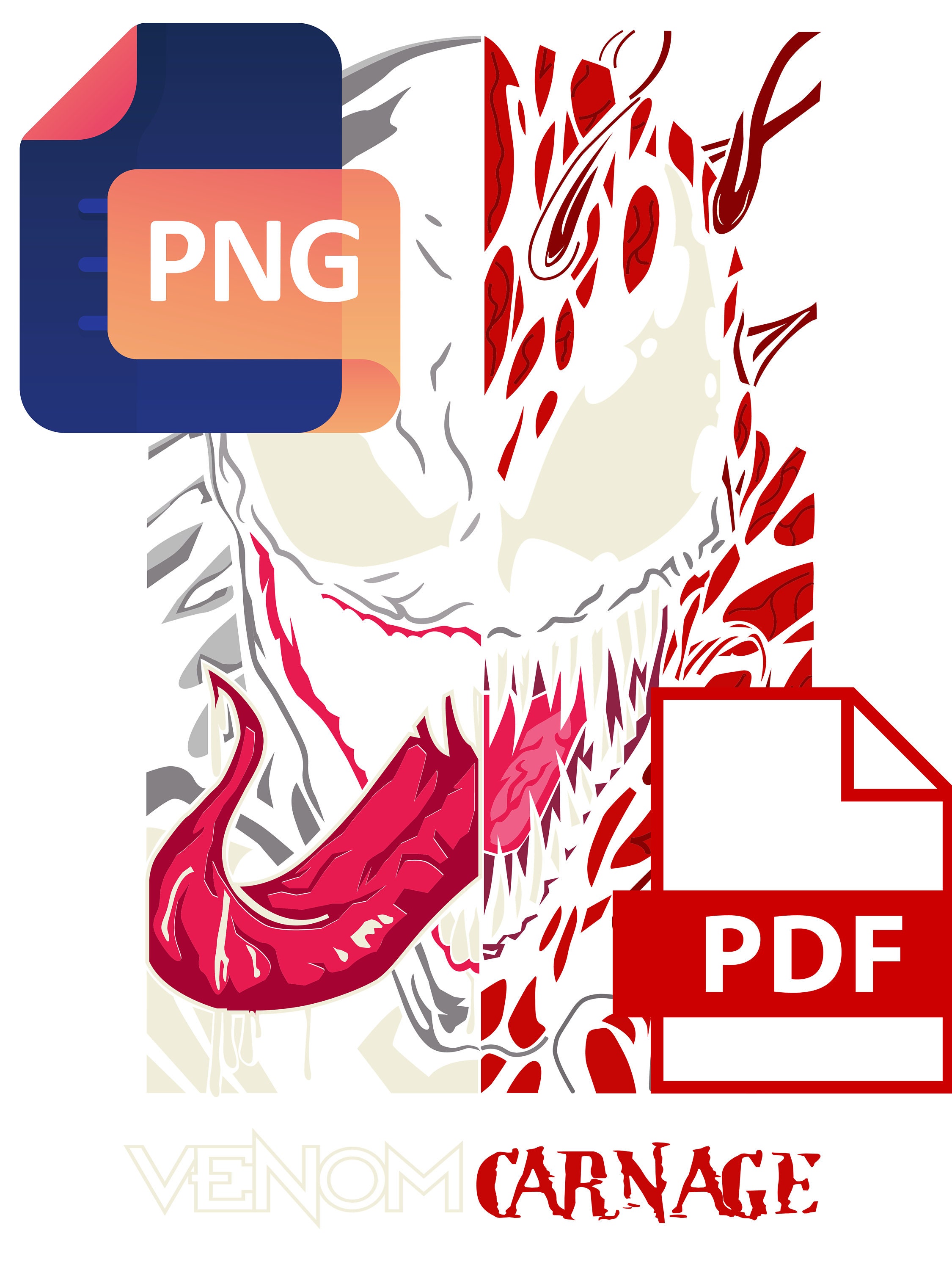Clipart Vector Marvel Bundle PNG PDF T-shirt Cut Plotter Venom Carnage ...