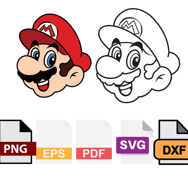 Super Mario Bros Svg Characters Png Cut Files for Cricut Vector ...
