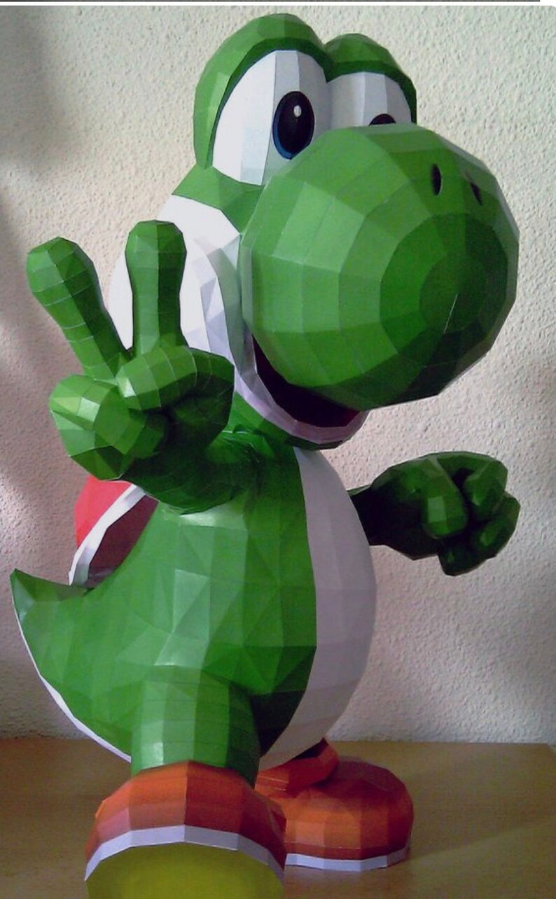 Super Mario Yoshi Papercraft 3D, Pepakura PDF, Polygonal Paper ...