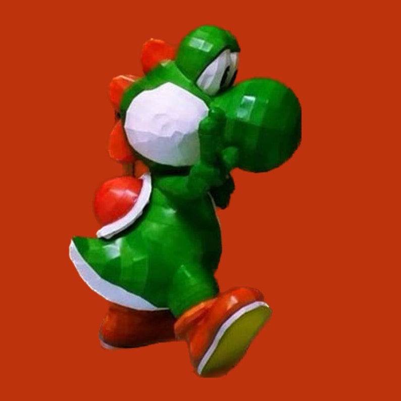 Super Mario Yoshi Papercraft 3D Pepakura PDF Polygonal Paper Sculpture ...