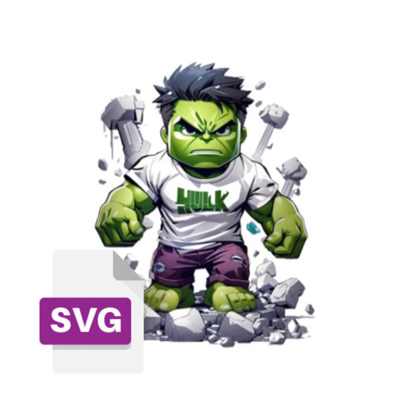 Hulk Chibi Clipart Vector SVG Vector T-shirt Cut Plotter Marvel Avenger ...