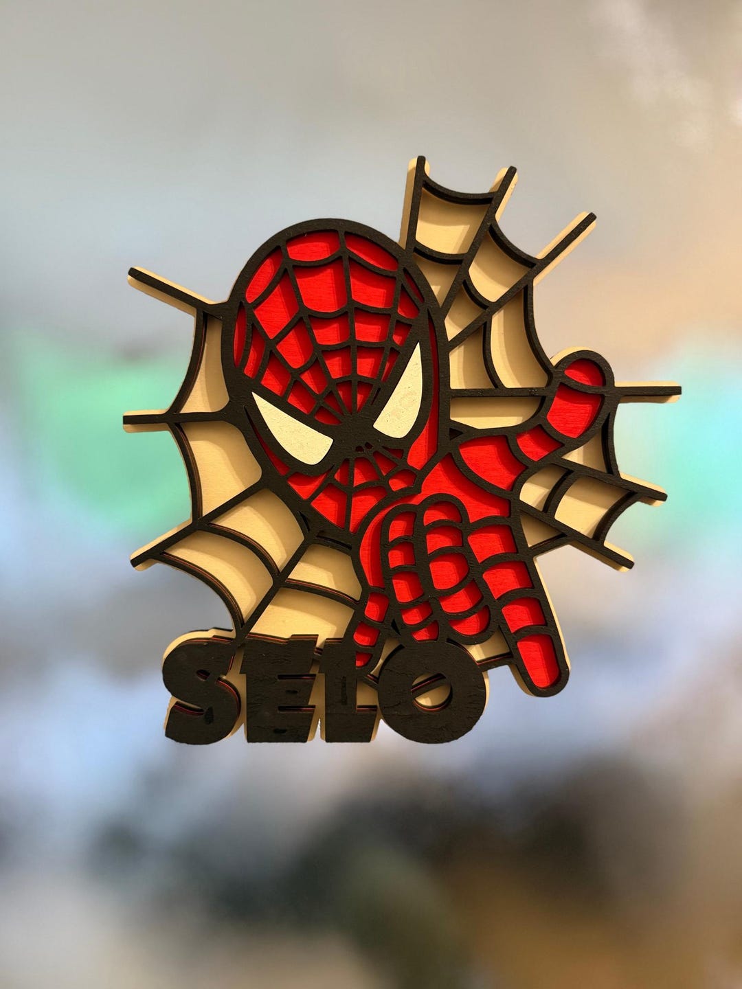 Unique Wooden or 3D Printed Nameplate, Spider-style Door Sign ...