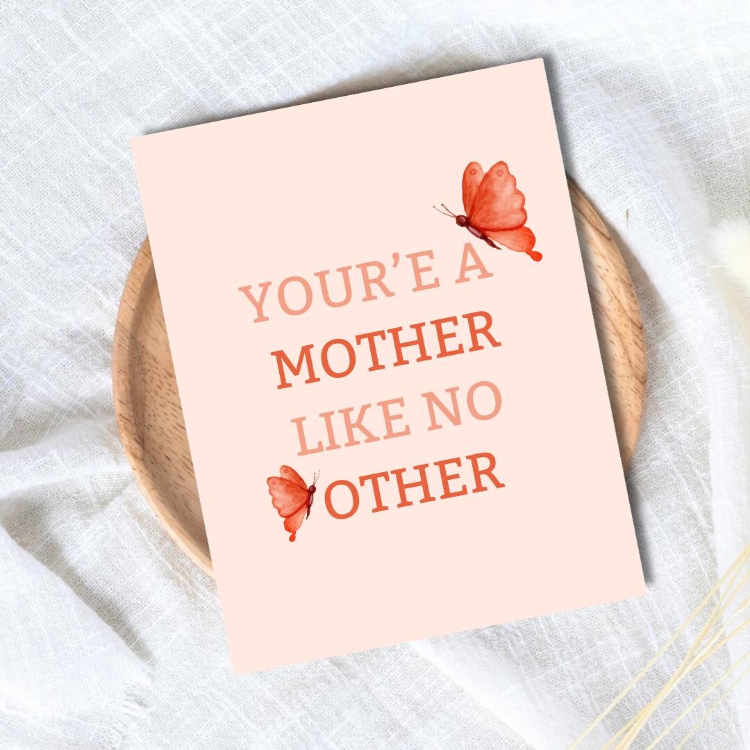 You're A Mother Like No Other Mothers Day Card, New Mother Card ...