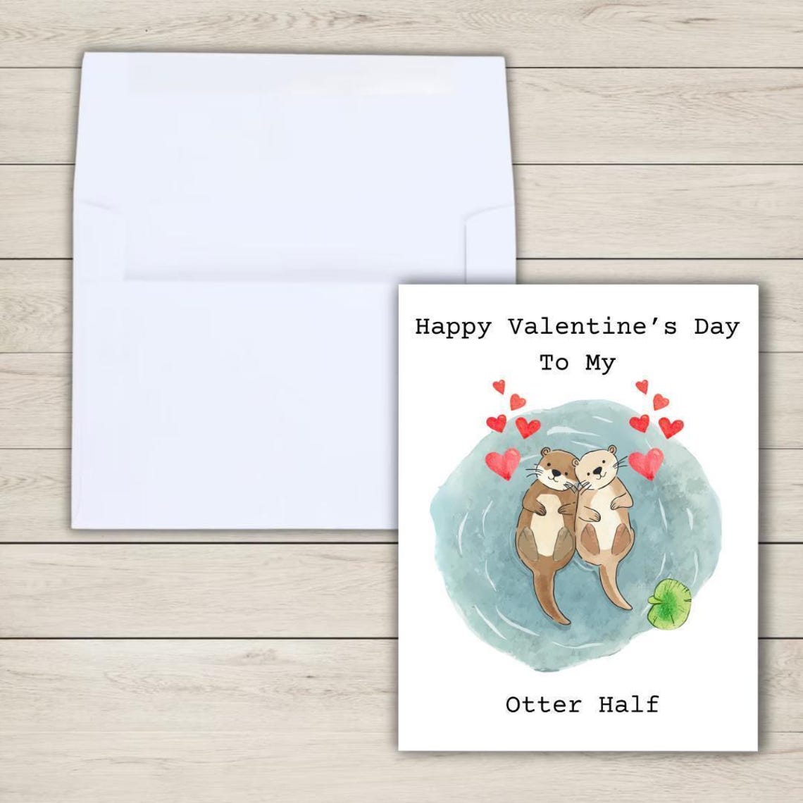 VALENTINES DAY CARD - Happy Otter Half Gift - Etsy