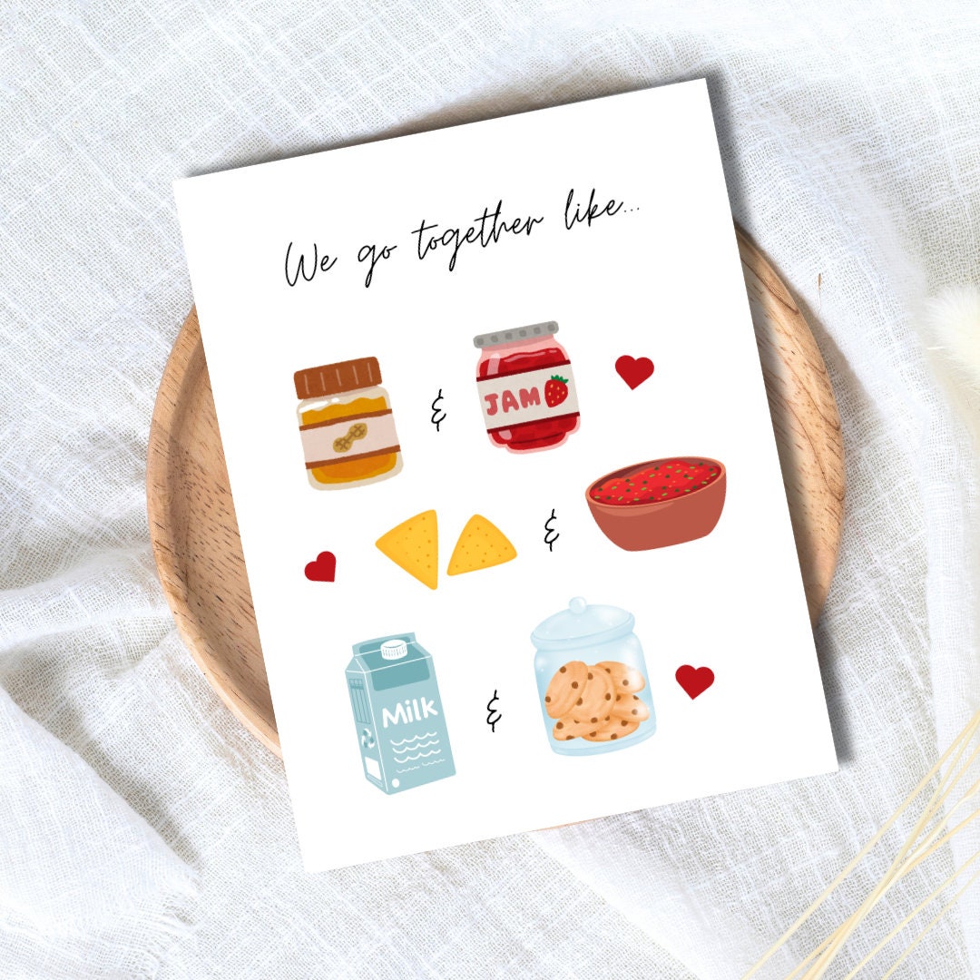 We Go Together Like Birthday Valentine's Card Love Card Heartfelt ...