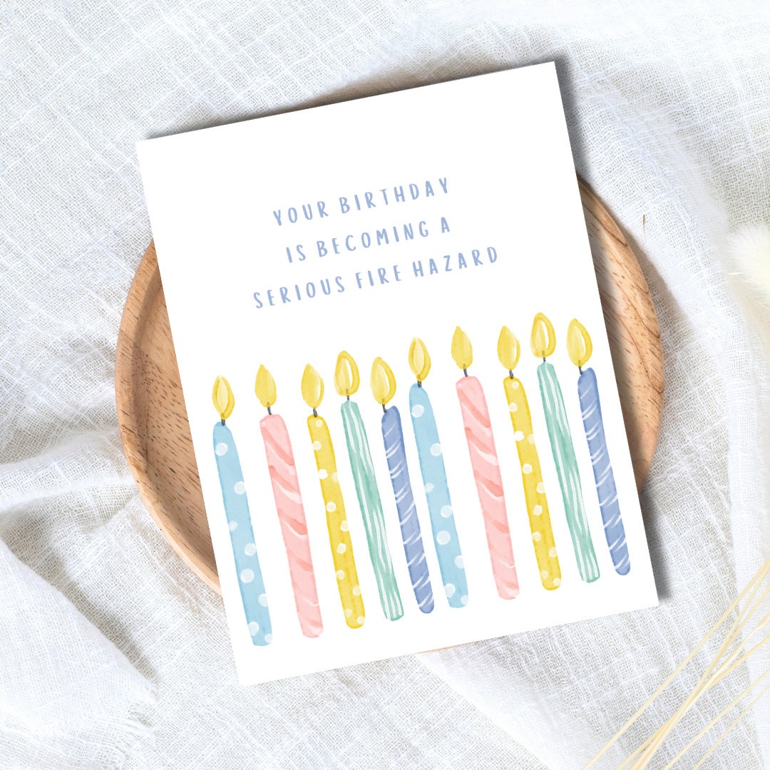 Fire Hazard Birthday Card Funny Birthday Card for Your Best Friend ...