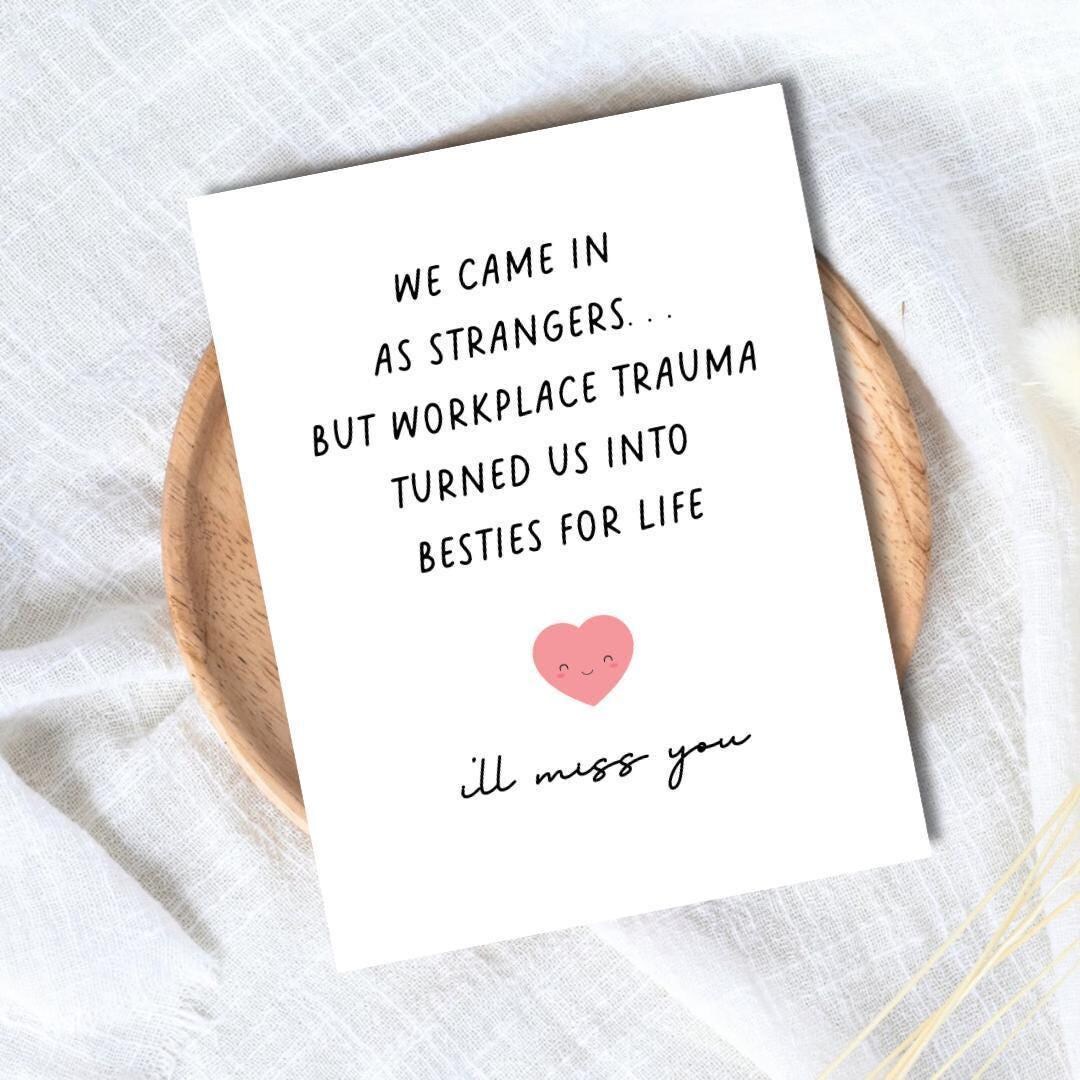 WORKPLACE TRAUMA CARD - Funny Congrats Leaving Coworker Card - Etsy UK