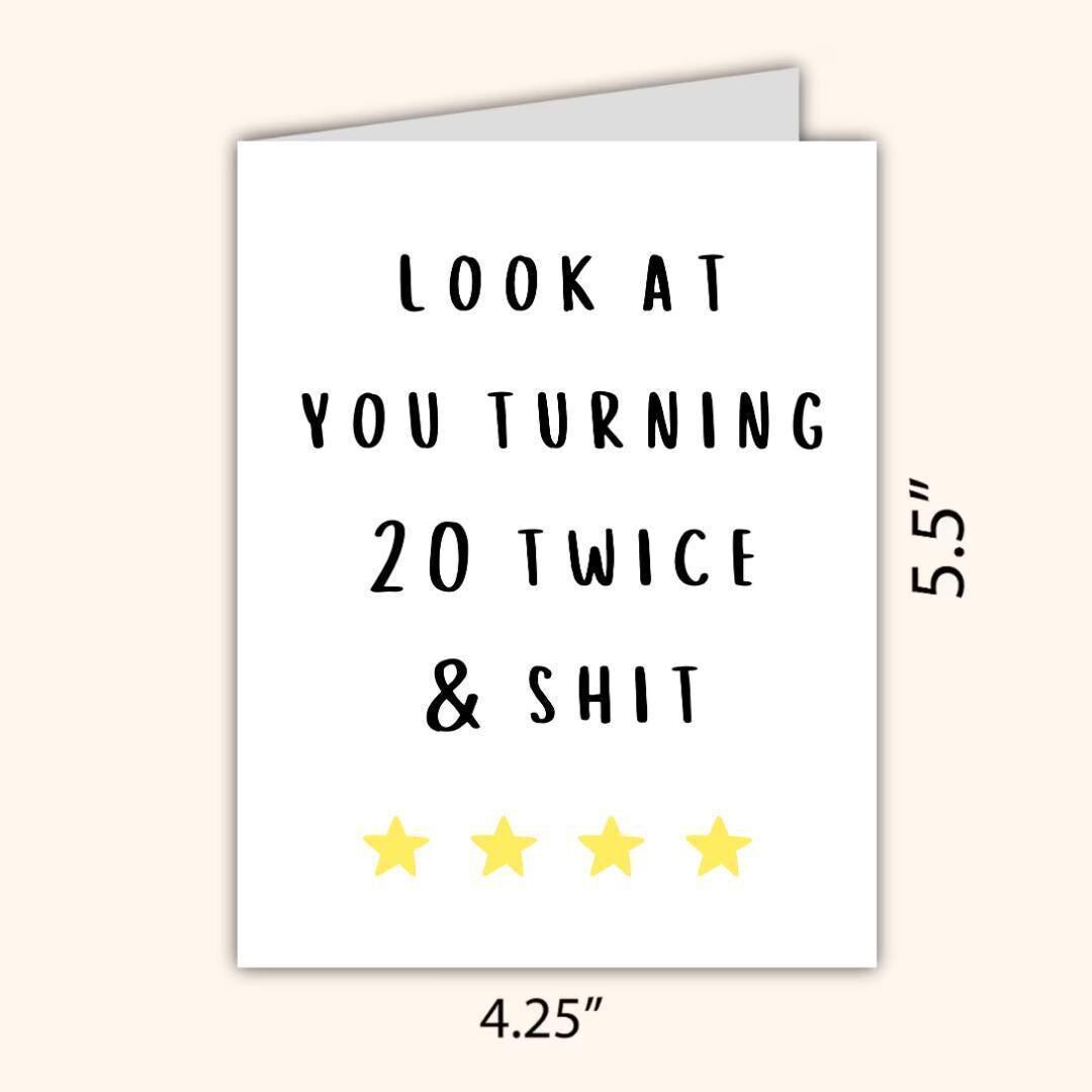 Funny 40th Birthday Card: Turning 20 Twice - Etsy
