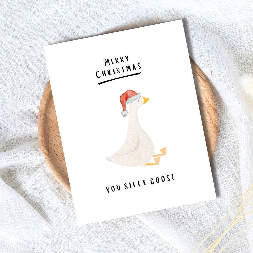 Funny Silly Goose Christmas Card - Holiday Greeting Card - Etsy