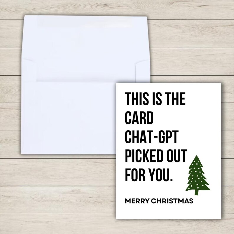 Funny Chat GPT Christmas Card - 2025 Sarcastic Holiday Office Greeting ...