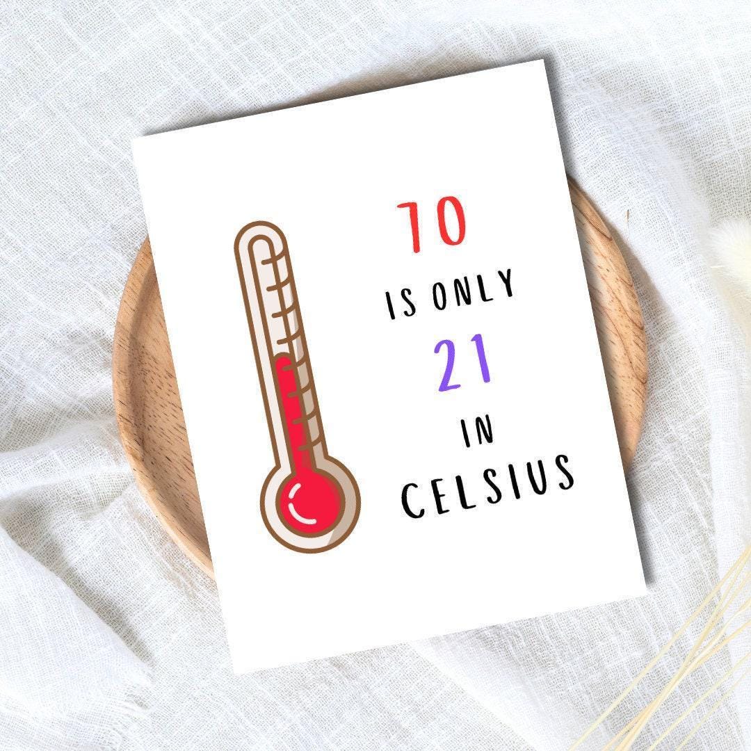 Funny 70th Birthday Card: Husband or Dad - '21 in Celsius' - Etsy