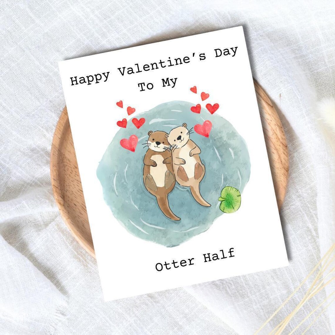 VALENTINES DAY CARD - Happy Otter Half Gift - Etsy