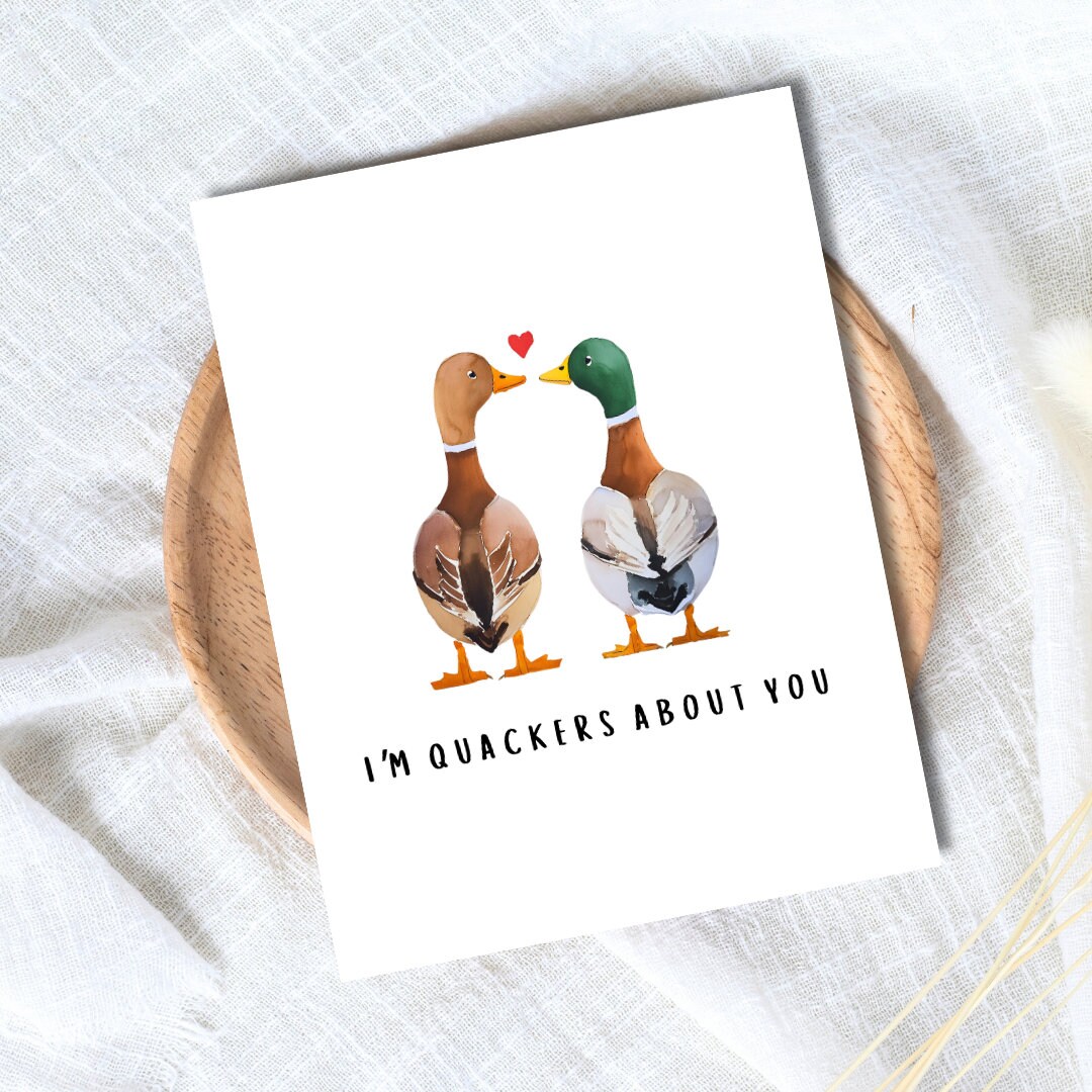 I'm Quackers About You Birthday Anniversary Card Love You Miss You ...
