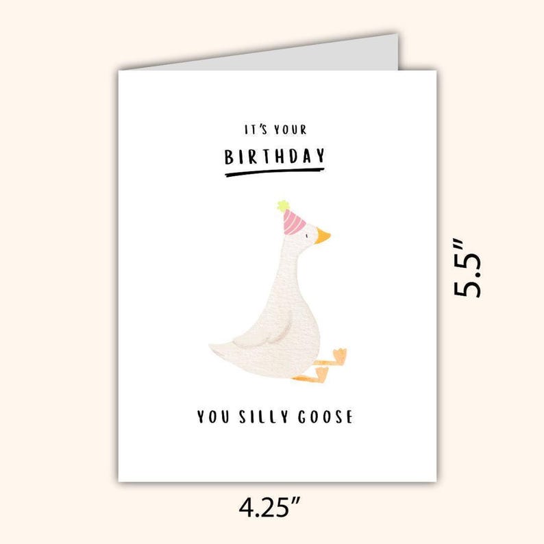 Silly Goose Birthday Card - Funny Greeting Card for Loved One - Etsy