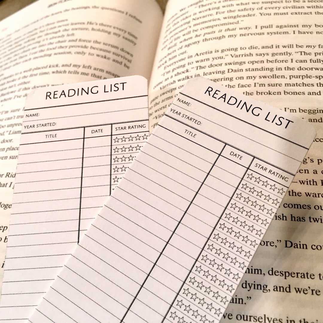 Reading List Bookmark Library Card Bookmark Vintage Library Bookmark ...